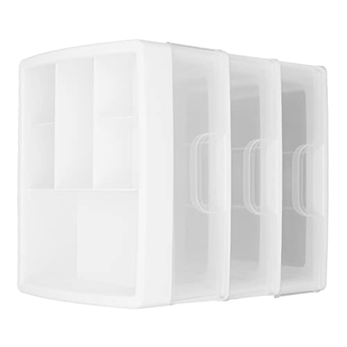 3 Drawer Makeup Organizer, Transparent 3 Floors Dustproof Makeup Organizer Box Classification Storage Pull Out for Cosmetics Shop for Household