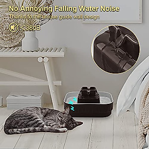 Ceramic Cat Water Fountain,SIBAYS 3L Pet Water Fountain, Automatic Cat Water Dispenser,Automatic Ceramic Drinking Fountain for Pets, Easy to Disassemble and Clean(Coffee)