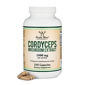 Cordyceps Capsules (Cordyceps Sinensis Mushroom Extract) 210 Count, 3.5 Month Supply, 1,000MG (7% Polysaccharides with Alpha and Beta Glucans) Overall and Aging Support by Double Wood