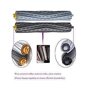 PELLYDA Rubber Roller Brushes,Replacement Parts for irobot Roomba 800 & 900 Series, Roomba 800 850 860 861 866 870 880 890 900 980 985 Vacuum,Roomba Accessories 2 Sets of Debris Extractor