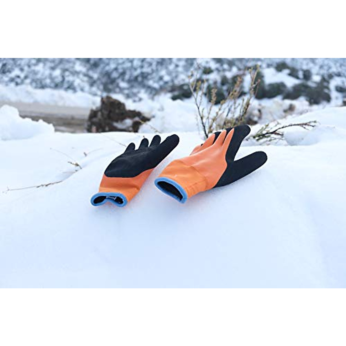 G & F Products 100% Waterproof Winter Gloves for outdoor cold weather Double Coated Windproof HPT Plam and Fingers Acrylic Terry inner keep hands warm at -58F X-Large, 1628XL , Orange