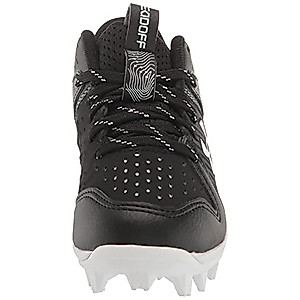Under Armour Baby Boys Leadoff Mid Junior Rubber Molded Cleat Baseball Shoe, (001) Black/Black/White, 11 Little Kid US