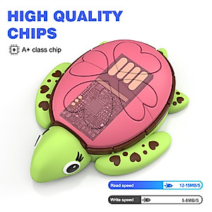 Thumb Drive 64GB Cute USB Flash Drive Keychain Kepmem 64G Novelty Jump Drives Zip Drive Baby Sea Turtle 64 GB USB 2.0 Memory Stick Pendrive for Home Family Video