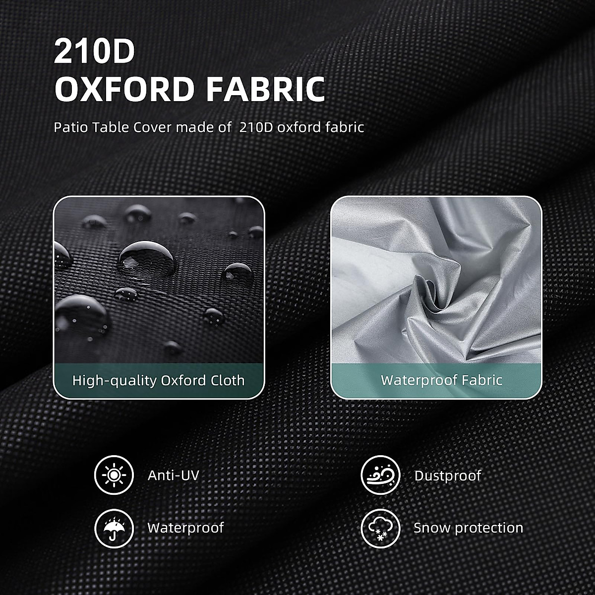 Outdoor Table Cover, Zadst Cycle Patio Table Cover 56 x 56 x 27.5", Oxford Fabric Patio Table Covers for Outdoor Furniture, Patio Table Covers for Chairs and Tabels