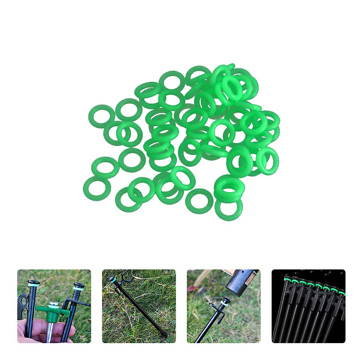 BESPORTBLE 50pcs Tent Stakes Ring Fluorescent Glow in The Dark Tent Ring Tent Nail Rings Tents Accessories