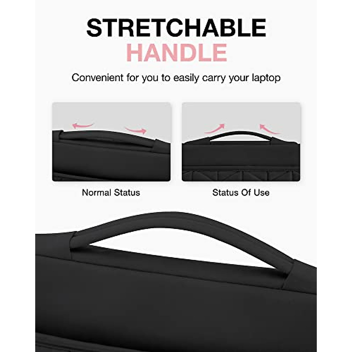 BAGSMART 13-14 inch Laptop Sleeve with Handle, Puffy Padded Laptop Case with Accessories Bag, MacBook Case Sleeve Fitted with MacBook Air Pro 13.3 inch 14 inch, Computer Sleeve Fitted with Dell,HP