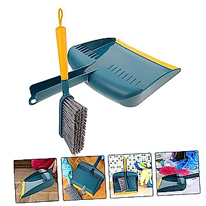 Healeved 1 Set Kitchen Broom Tiny Cleaning Broom Mini Dustpan Soft Bristle Broom Hand Broom Shovel Brush Combination Short Handle Broom Tiny Brush Dustpan Car Broom and Dustpan Pp Green