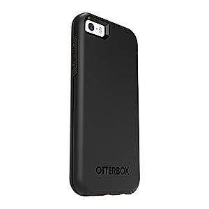 OtterBox iPhone SE (1st gen - 2016) and iPhone 5/5s Symmetry Series Case - 2016) and iPhone 5/5s - BLACK, ultra-sleek, wireless charging compatible, raised edges protect camera & screen