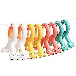 Beach Towel Clips for Beach Chairs Cruise,Set of 6,Cat Laundry Clips for Drying Clothes,Quilt,Blanket,Home Pool Chair (8PC)