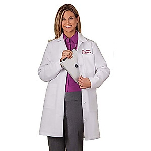 White Swan Embroidered Meta Labwear Women's Pleated-Back 37" Lab Coat (Style 1964) (4)