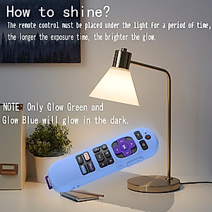 Silicone Case for Roku Express 4K+ Voice Remote RCA1R, Roku Voice Remote Cover RC-GZ1 Roku Streaming Stick 4K Silicone Sleeve with Lanyard(Glow Blue)