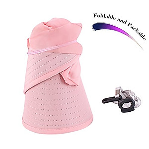 HINDAWI Sun Hats for Women Wide Brim Sun Hat UV Protection Visor Floppy Summer Packable Caps Light Pink