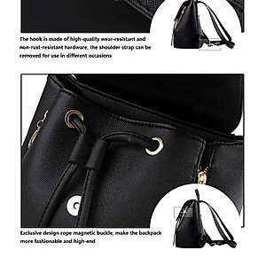 navor Girls/Women Waterproof Daypack Casual Backpack Convertible Business/Travel Leather Backpack/Handbag [Black]