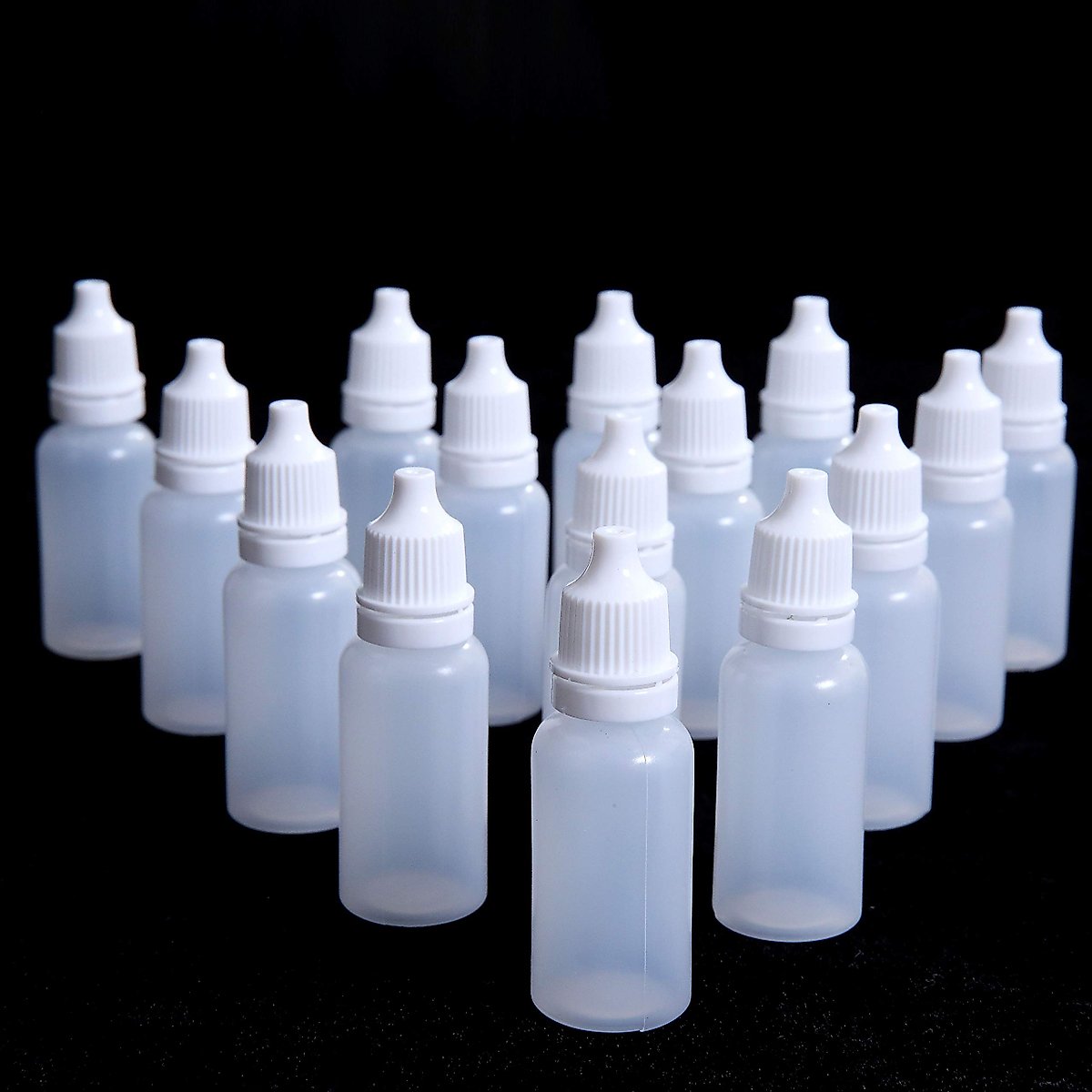 DOWEI 15ml dropper bottles,60pcs 15ML Plastic Squeezable Dropper Bottles Empty Drop Bottles Essential Oil Squeeze Bottle Refillable Containers with Caps