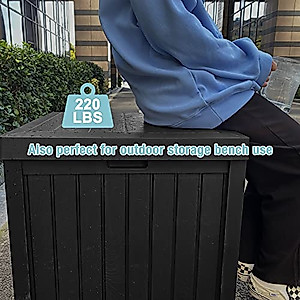 Patio Storage Box 51 Gallon Small Deck Boxes Outdoor Waterproof Patio Cushion Storage Outside Container for Pool Towel, Garden Tools, Toys, Grey