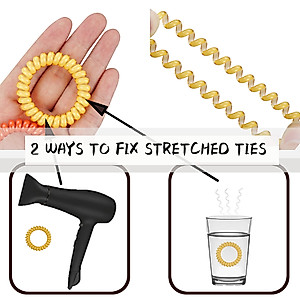 DealEachDay 32Pcs Spiral Hair Ties,No Crease Coil Hair Ties,Phone Cord Hair Elastics Coils,Candy Colors Spiral Bracelets Ponytail Holders Hair Accessories for Women Girls