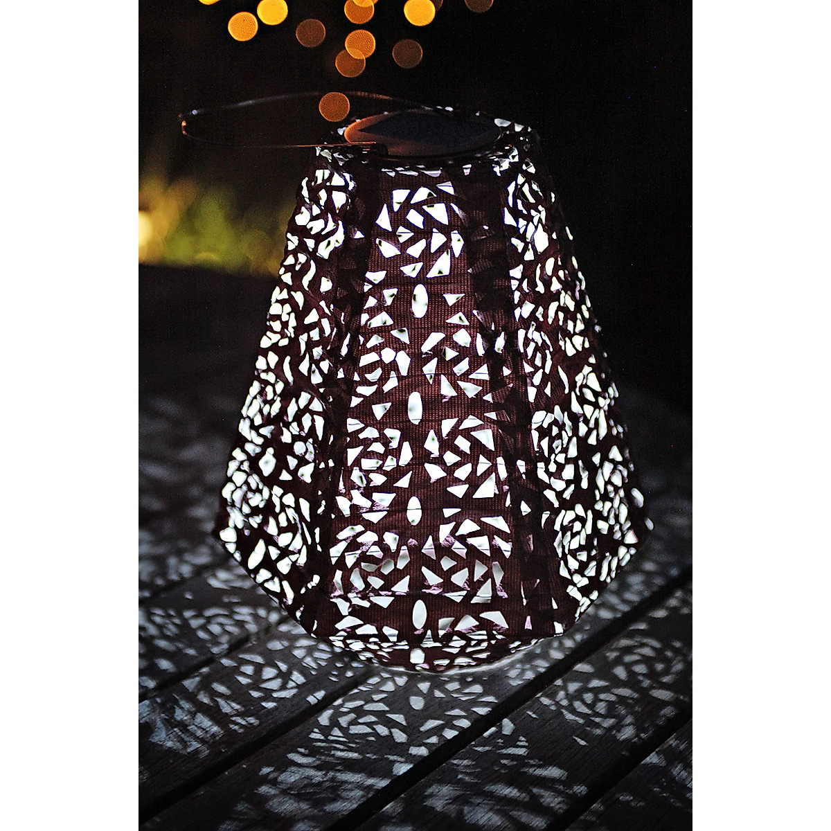 Allsop Soji Stella - Prism - 11" Outdoor Solar Lantern - Metallic Orchid