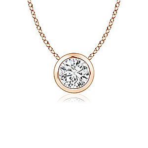 Angara Natural 0.25 Ct Diamond Classic Pendant Necklace for Women in 14K Rose Gold (Color : H | Clarity : SI2) | April Birthstone, Birthday, Anniversary, Wedding Jewelry Gift For Women