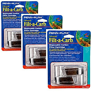 Penn-Plax Filt-a-Carb Universal Carbon Undergravel Filter Cartridge, 3 Packs of 2 each