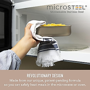 Bentgo® MicroSteel® Leak-Proof Lunch Box - Microwave-Safe, Oven-Safe, Bento-Style Container with Removable Divider, Airtight Lid, Sustainable Design, Odor & Stain Resistant (Gold)