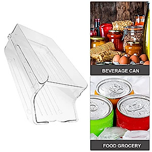 UPKOCH Stackable Refrigerator Organizer Bins Soda Can Dispenser Beverage Drink Holder Clear Plastic Canned Food Pantry Storage Rack for Fridge Freezer Kitchen Countertop Cabinet