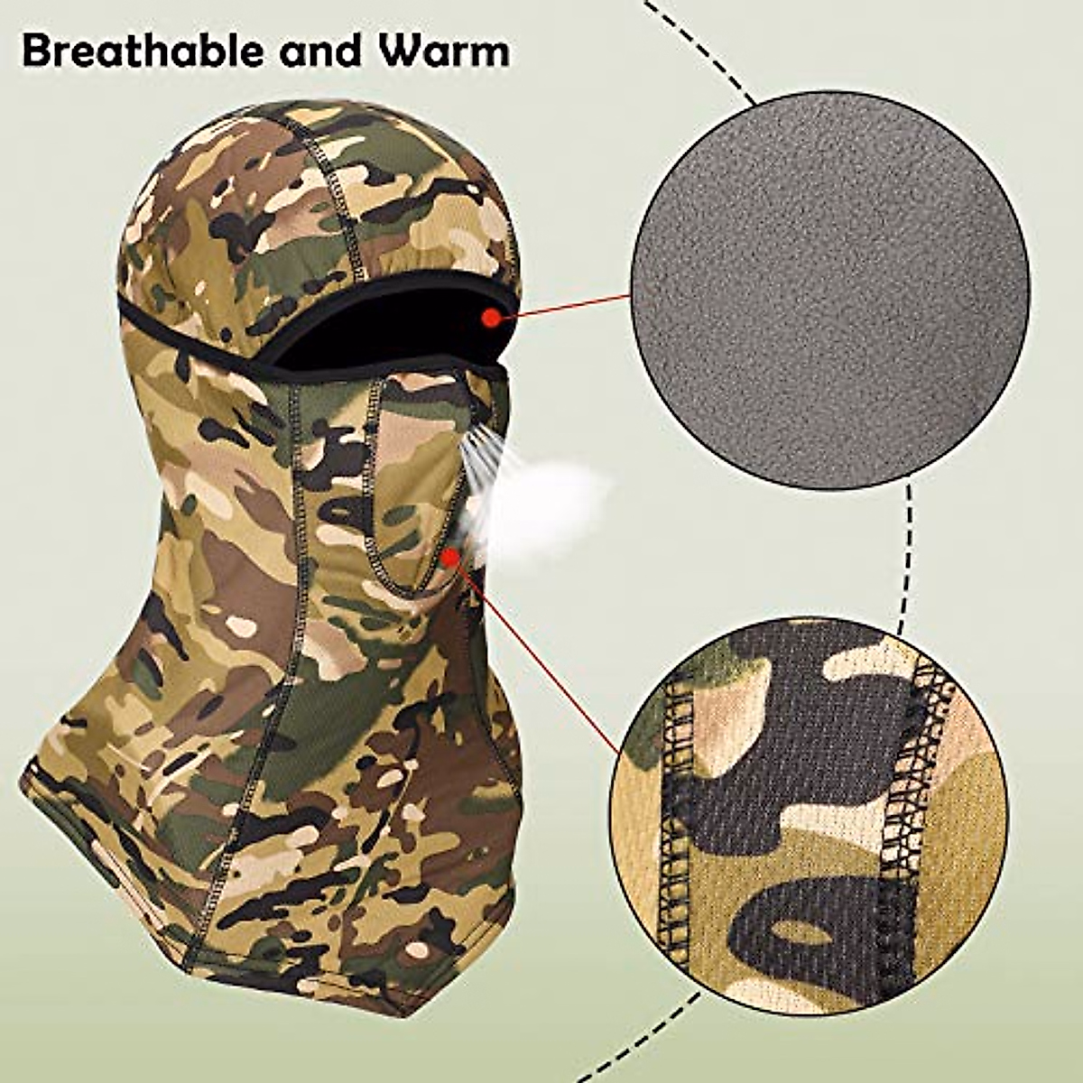 Camo Hunting Gloves for Men Full Face Cover Hunting Mitten Balaclava Anti Slip Full Finger Fingerless Mitten Wind Resistant (Classic Series, M)