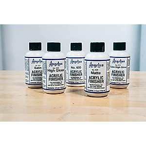 Angelus Brand Acrylic Leather Paint Finisher compatible with Wool, No. 600-4oz