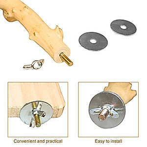 5 PCS Bird Perch Wood Stand Pole，Bird Wood Perch Platform Exercise Playground Toy for Pet Parrot Budgie Parakeet Cockatiel Conure Lovebirds Cage Accessories Toys (H01)