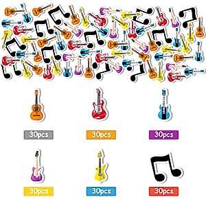 Fangleland 200Pcs Music Guitar Theme Confetti, Rock and Roll Table Scatters for Rock Star Karaoke Hippie Birthday Baby Bridal Shower Bachelorette Party, Funky Music Studio Room Decor Supplies
