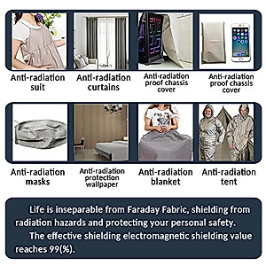 FUDALI Faraday Fabric-EMI RFID Shielding-Block WiFi/RF Anti-Radiation Military Grade for Radiowave Microwave and Radiation Protection Nickel Copper, Blocking Material (3 Yards 43'x108'inch), Brown
