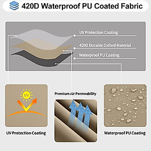 OutdoorLines Waterproof Curved Outdoor Sectional Cover - UV Resistant Windproof Patio Sectional Sofa Covers for Deck, Lawn and Backyard, Heavy Duty Furniture Covers (120Lx36Dx38Hx82FL, Camel)