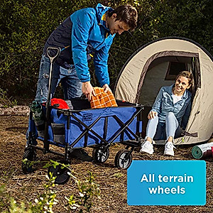 BLACK+DECKER Utility Wagon, Collapsible/Folding Wagon, Blue (BDSTCTBL02)