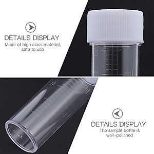 Baluue 50pcs Plastic Test Tubes Screw Caps Small Bottle Vial Storage Sputum Sample Vial Container for Lab Specimen Organizer 25ml