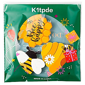 K1tpde 3PCS Farmhouse Honey Bee Tiered Tray Sign, Wooden Honey Bee Tiered Tray Sign Decoration, Bee Sign Kitchen Table Decor, Wooden Honey Sign for Garden Party Decor, Bee Happy Kitchen Decor