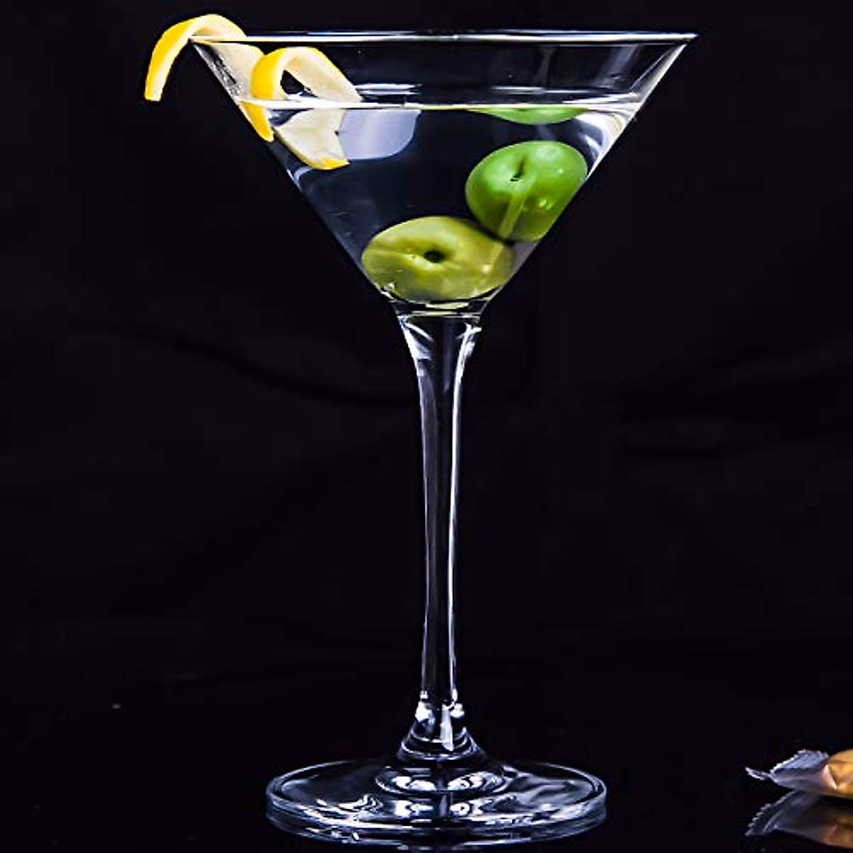 FAWLES Crystal Martini Glasses Set of 4, 9 Ounce V-Shape Straight-stemmed Classic Clear Cocktail Glasses Set, Wine Gift for Engagement Party,Work Gatherings, Housewarming