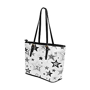 InterestPrint Top Handle Satchel HandBags Shoulder Bags Tote Bags Purse Hand-Drawn Stars