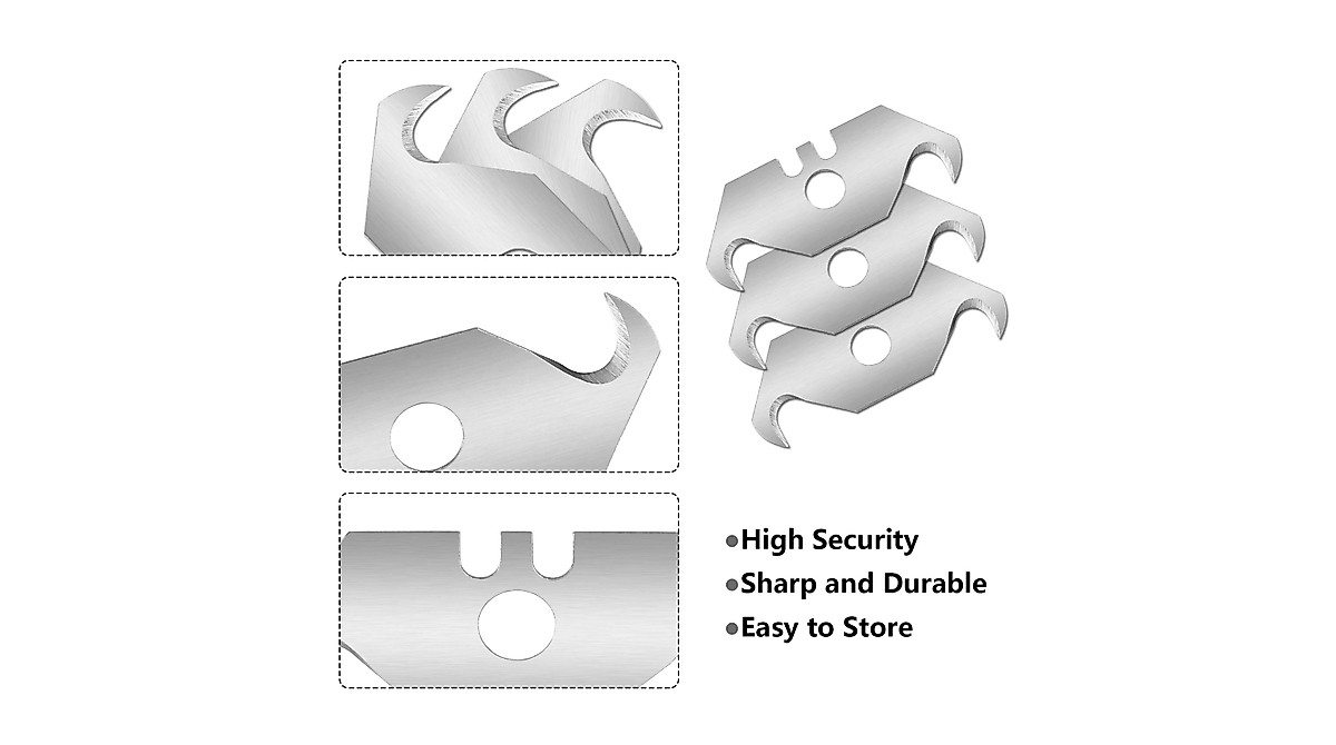 Bonsicoky 50PCS Utility Hook Blades for Safe Cutting