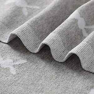 LAWKUL Baby Wrap Blanket Soft 100% Cotton Baby Blanket Knit Crib Receiving Blanket with Bunny Pattern Swaddle Cute Blanket for Babies Boy and Girl in Easter Size 40 * 30 Inches