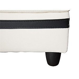 Ainehome Furniture Sectional Sofa Set, Living Room Sofa Set, Leather Sectional Sofa, Black & Ivory White Sofa Set (Right Hand Facing,#3)