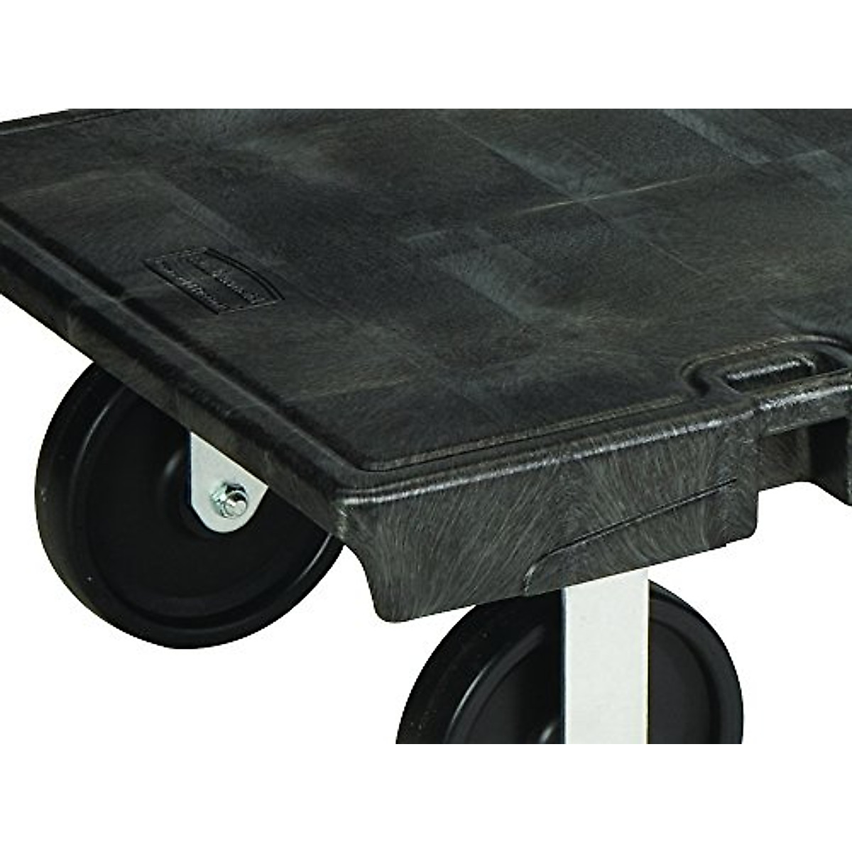 Rubbermaid 2-Shelf Plastic/Poly Mobile Utility Cart with Lockable Wheels, Black (RCP4441BLA)