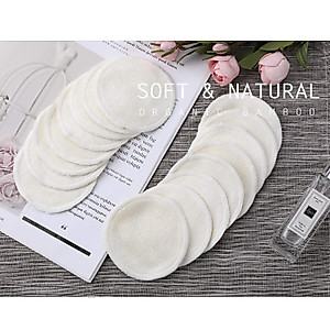 PHOGARY Reusable Cotton Rounds(16 Pack),3.15 inch Organic Cotton Pads, Bamboo Makeup Remover Pads (16 Pack) with Laundry Bag, Washable Facial Cleansing Cloths for Eye Makeup Remove Face Wipe