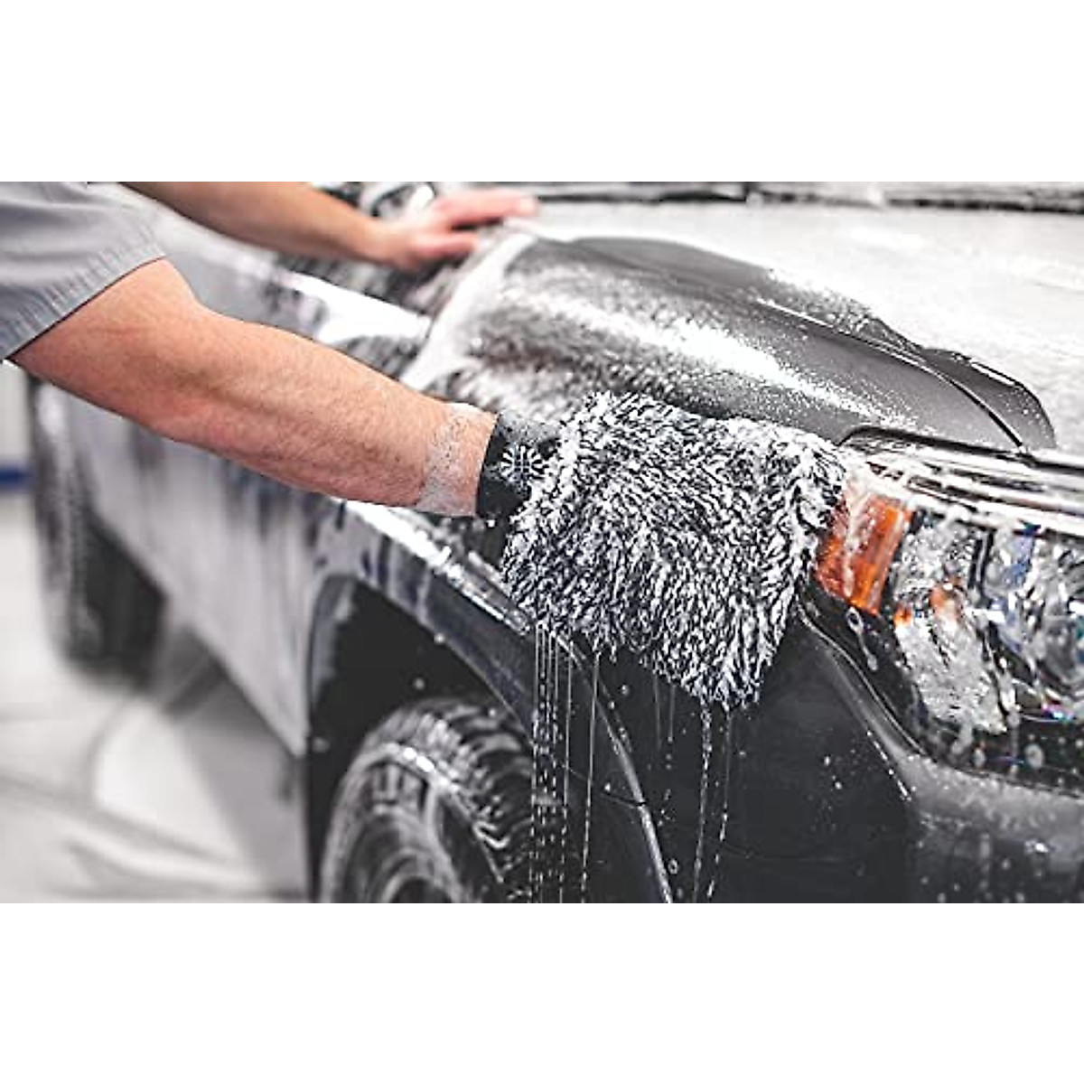 The Rag Company - The Cyclone Ultra Wash Mitt + Cyclone Ultra 6x8 Wash Pad Combo Pack - Microfiber Blend, Twist Loop Interior Liner Ideal for Foam, Soap + Bucket, & Rinseless Washing Methods