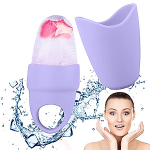 Silicone Holder Mold for Face & Eye Puffiness Relief Lift Mini Beauty Tool Accessories for Travel Gift for Women Girls Valentine's Mother's Day Purple