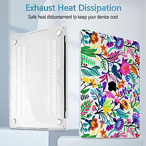 Mektron 2010-2017 for MacBook Air 13 inch Case A1466 A1369, Plastic Hard Shell Case Compatible for Old MacBook Air 13.3-inch 2017, Bright-Coloured Flowers