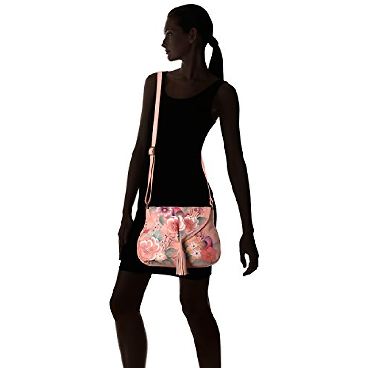 Anna by Anuschka womens Anna Anuschka,handpainted Leather Flap Hobo,vintage Garden Shoulder Handbag, Vintage Garden, One Size US