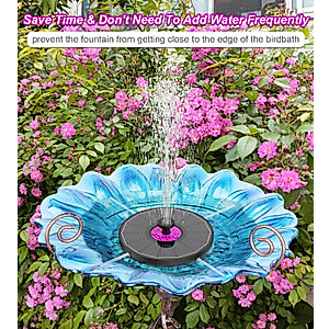SZMP Solar Fountain 3.5W Bird Bath Fountains with Rosy Flower 2024 Upgraded 100% Glass Panel, Solar Powered Water Fountain with 7 Nozzles, Solar Fountain Pump for Pool, Pond, Garden, Outdoor (Black)