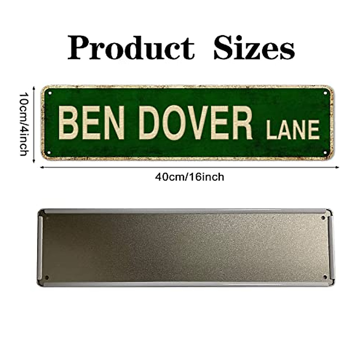 Ben Dover Lane Slim Tin Sign Retro Street Sign for Room Decor Man Cave Best Gift 4x16 Inch