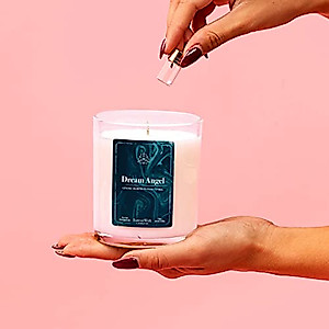 Foreverwick Dream Angel Creamy Vanilla Surprise Soy Wax Candle with Diamond Inside 14Oz Jar, Large Candles, Scented, Gift Women, Glass, Double Pour Inspired, 70 Hours