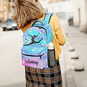 Gymnastic Mermaid Scale Fantasy Personalized School Backpack Bags Kids Backpack for Teen Boys Girls Travel Backpack