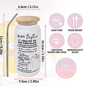 Lightzz Friend Gifts for Women, Bestie Gifts for Women BFF Gift - Friendship Gifts for Women Friends, Friend Birthday Gifts, Birthday Gifts for Women - 16 Oz Can Glass (to my Bestie)